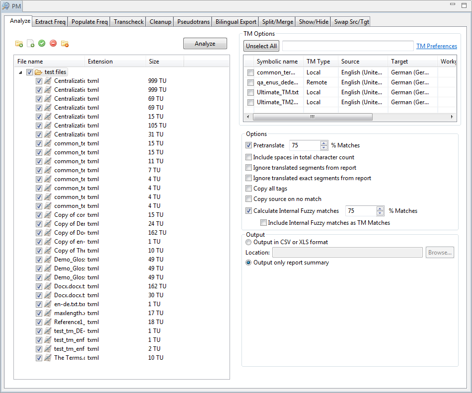 Analyzing files process